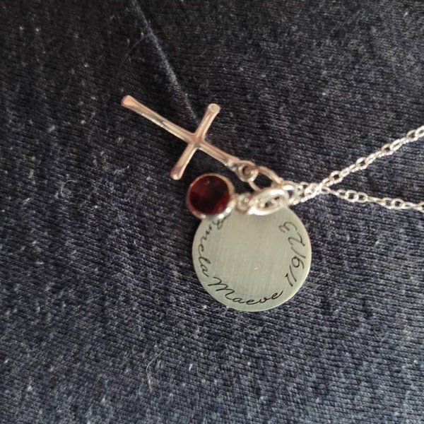 Confirmation Gift • Sterling Silver Cross Necklace With Personalized ...