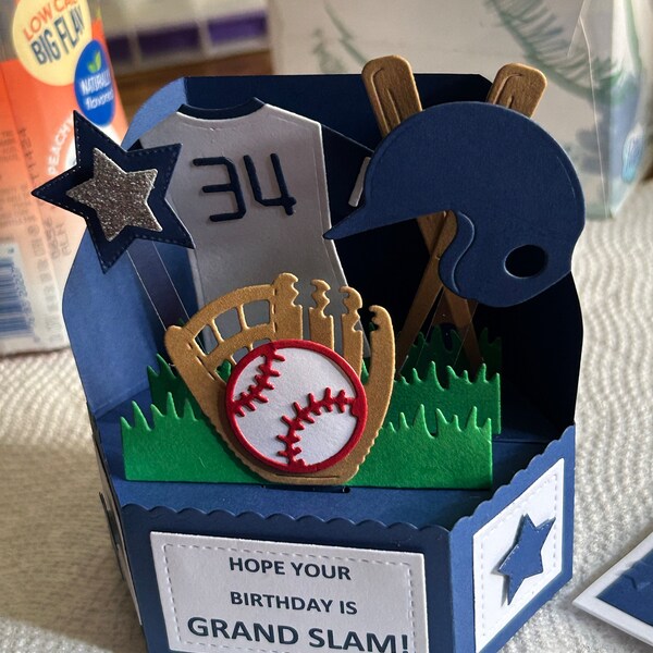 Baseball Pop-up Birthday Card, Baseball Gift Card Holder, Pop-up 3D ...