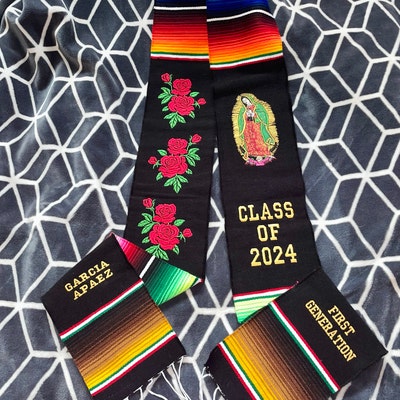 Floral Embroidered Sarape Mexican Graduation Stole.graduation Stash ...
