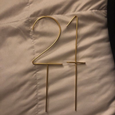 Two Digit Number Cake Topper Birthday or Anniversary Modern Wire Gold ...