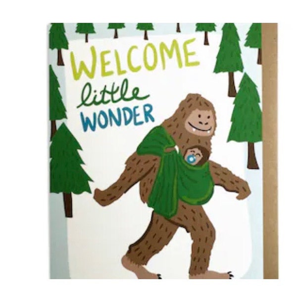 Funny Baby Card - Welcome Little Wonder, Welcome Little One, Big Foot ...