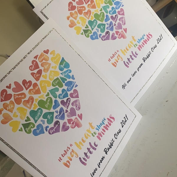 11x14 Teacher Appreciation Heart JPEG, Instant Download, Do It Yourself ...