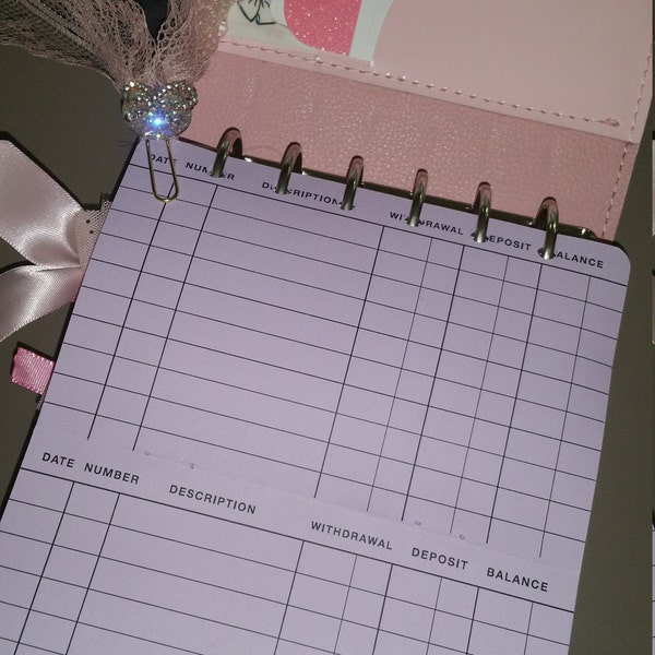 CHECKBOOK Register Traveler's Notebook Insert - Choice of 23 Colors and ...