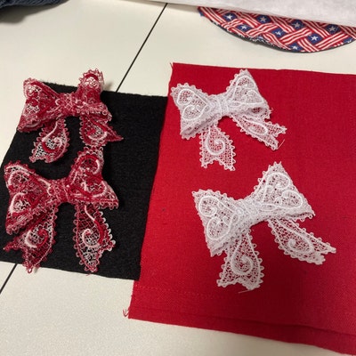 FSL Bow With Hearts 3D Machine Embroidery Design. Free Standing Lace ...