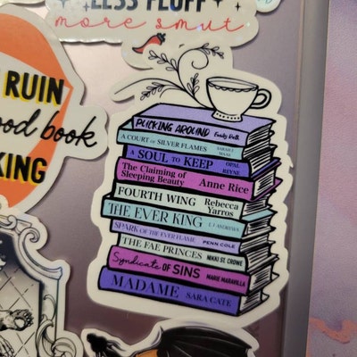 Blue Book Dragon Vinyl Sticker Book Dragon Not a Worm Whimsical Dragon ...