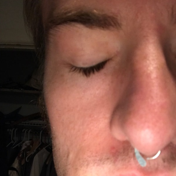 Septum Ring, Asymmetrical, Septum Piercing, Smooth Hammered, Nose Ring ...