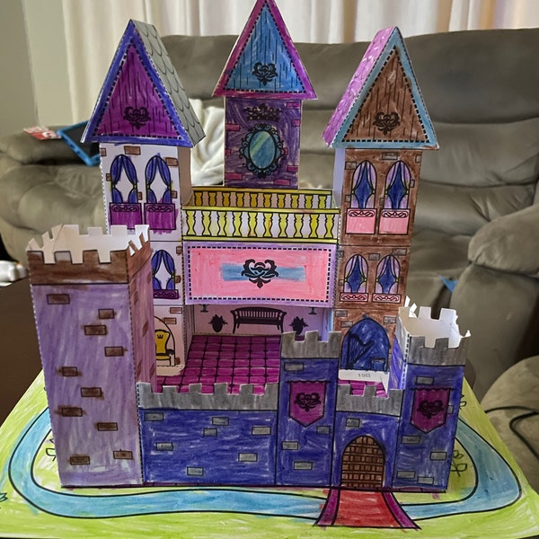 Printable Paper Toy Princess Castle Paper Craft Kit Coloring Pages ...
