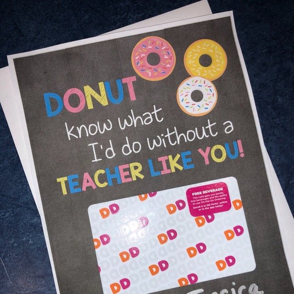 Donut Know What I'd Do, Printable Gift Card Holder, Printable Thank You ...