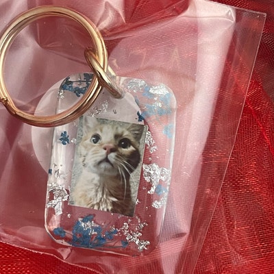 Personalized Photo Heart Keychain customize W/your Photo, Resin Photo ...