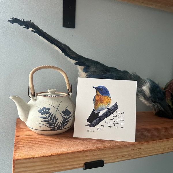 Bird Bible Verse Card, Wait Quietly Before God Greeting Card ...