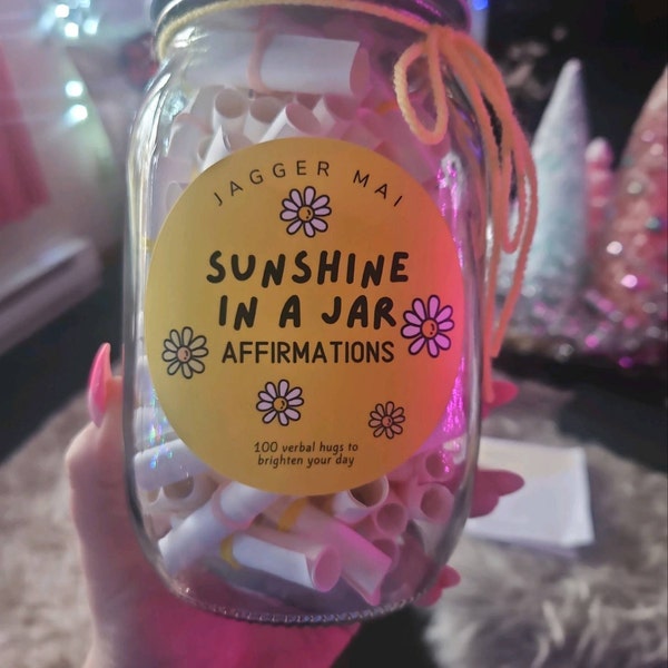 Affirmation Jar for Sending You Sunshine | 100 Uplifting Affirmations ...
