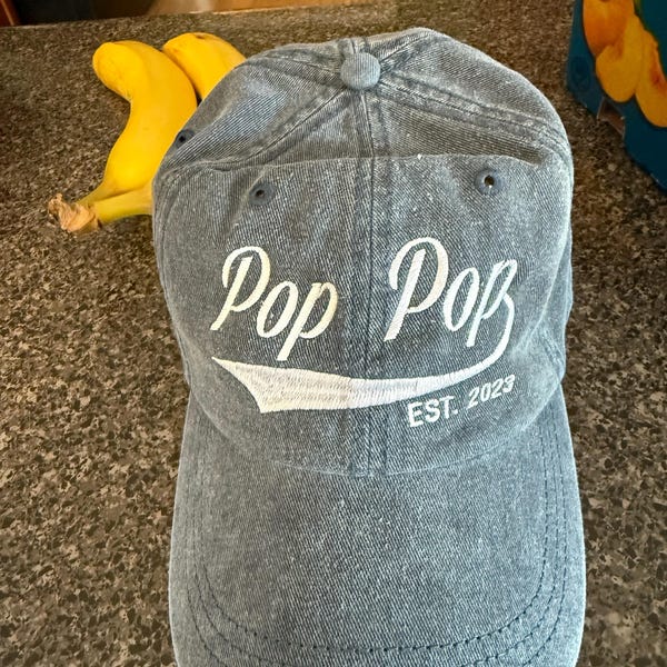 Papa Hat With Custom Year Est, Embroidered Hat, Personalized Papa Hat ...