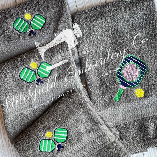 Pickleball Monogram Embroidery Frame - Appliqué and Stitch Files (4 ...