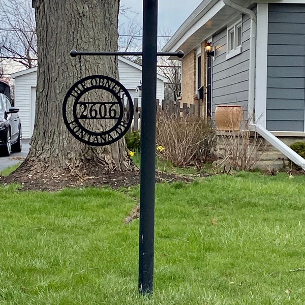 Custom House Number Sign for Home - Round Street Address Plaque for ...
