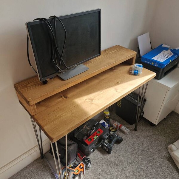 Rustic Desk for Home Office Desk Hairpin Legs Steel Legs Reclaimed Desk ...