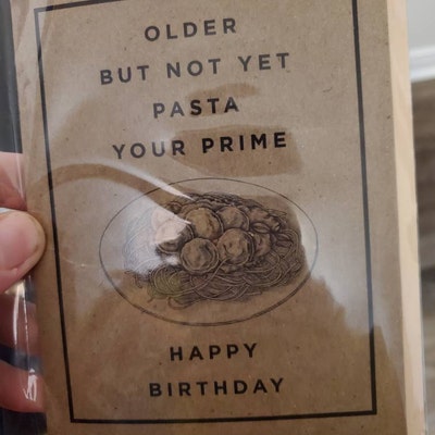 Funny Birthday Card, Happy Birthday Card, Pasta Birthday Card, Card ...