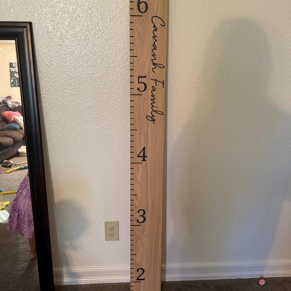 Hickory Growth Chart Ruler 3D, Wooden Measuring Stick for Kids, Giant ...
