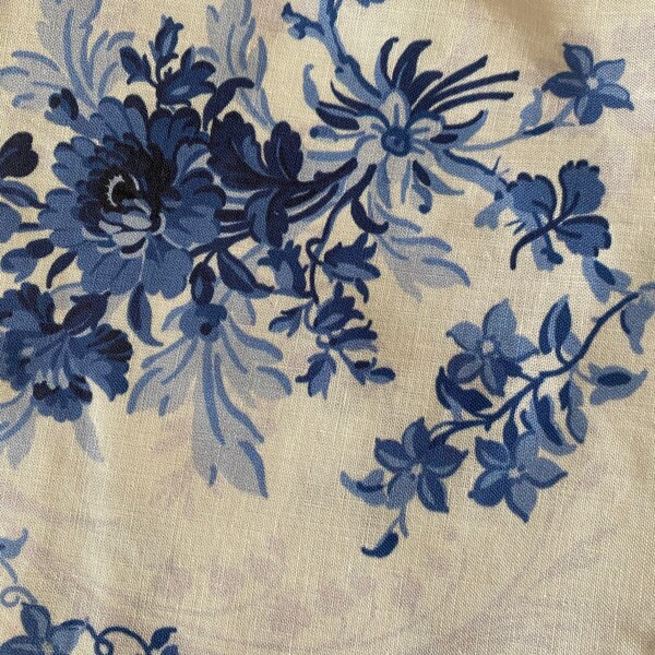Blue Floral China Pattern Ink Fabric - Eloise Ink 1 by Lilyoake - Ink ...