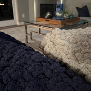 Periwinkle Blanket Chunky Knit Blanket Light Blue Blanket Soft Blanket ...