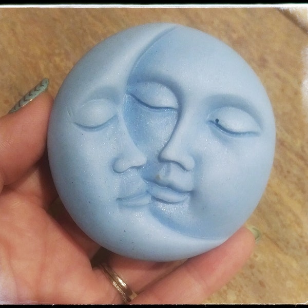 Sun and Moon Face Silicone Mold, Chocolate Mold, Candle Mold, Soap Mold ...