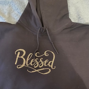 Elegant Blessed Christian Sparkly Crystals Iron-on Rhinestone Transfers ...