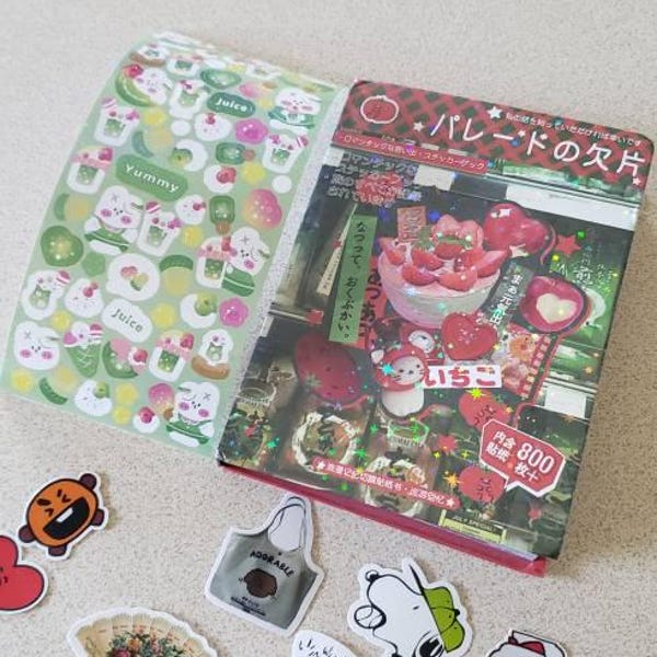 Tiny Frosted Kawaii Heisei Retro Japanese Korean Y2K Sticker Sheet for Planner, Journaling ...