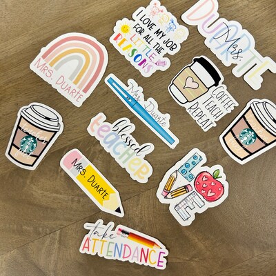 Laptop Name Stickers, Cute Name Stickers, Tumbler Name Sticker, Rainbow ...