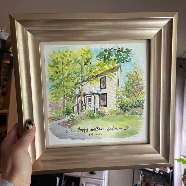 Custom Home Portrait, Hand-painted Home Portrait, House Painting From ...