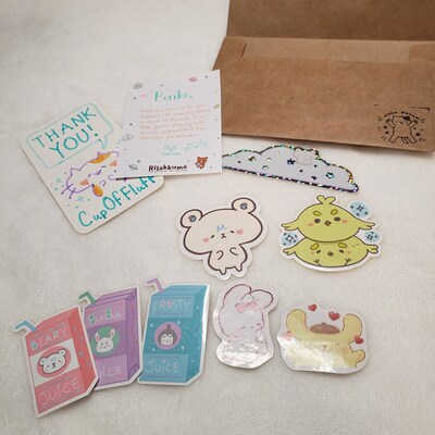 Kawaii Animal Juice Boxes Waterproof Sticker Water Bottle - Etsy