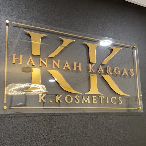 Large Entryway Sign for Wall , Custom Acrylic Lobby Sign , Double Sided ...