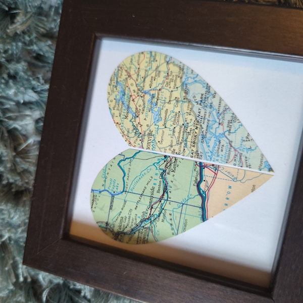 Graduation Gift for Graduate Personalized Map Heart Framed - Etsy