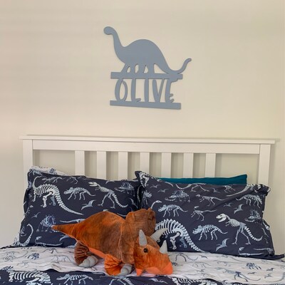 Name Sign, Dinosaur Kids Room Sign, Dino Room Gift Decor, Personalized ...
