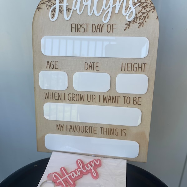 Personalised First Day Board, Customisable First Day Board, Kids First ...
