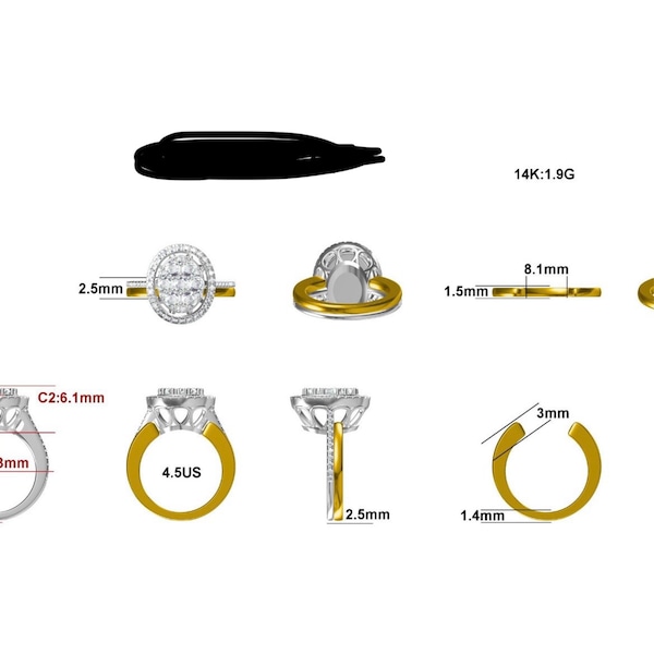 CAD Ring Service, Custom Engagement Ring Handmade Design Wedding Band ...