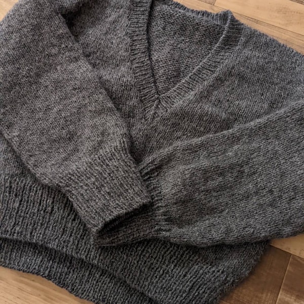 Knitting Pattern Home Sweater V Neck Top Down Knitting Pattern - Etsy ...