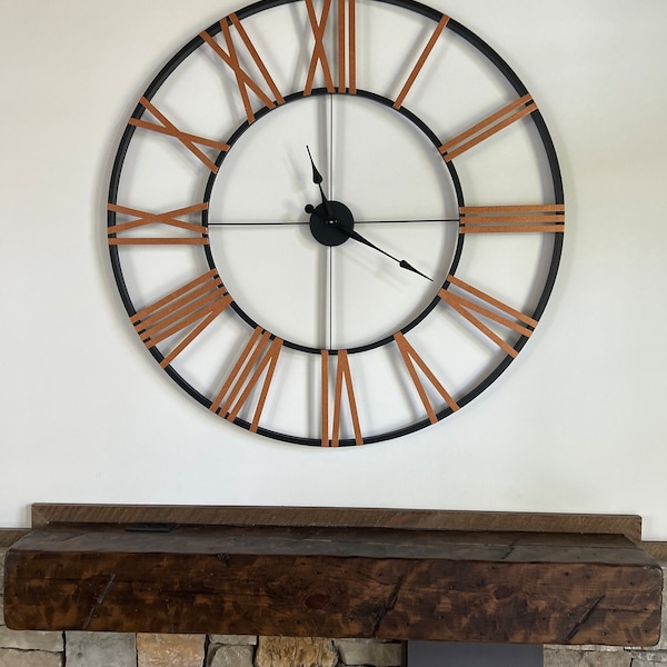 48 Inch Special Edition Metal Large Wall Clock, Rustic Oversized Wall ...