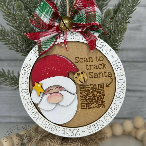 Reindeer Santa Tracker Christmas Ornament SVG File | Laser Cut File ...