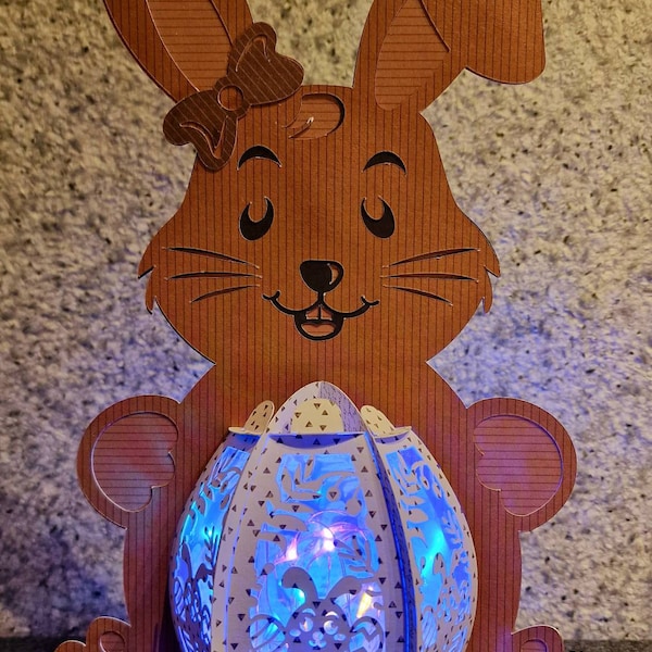 Pack 3 Bunny Lantern PDF, SVG, Studio Template - Bunny Easter Egg ...