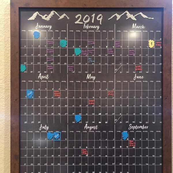 Yearly Calendar - Annual Calendar - FULL YEAR Calendar - LARGE ...