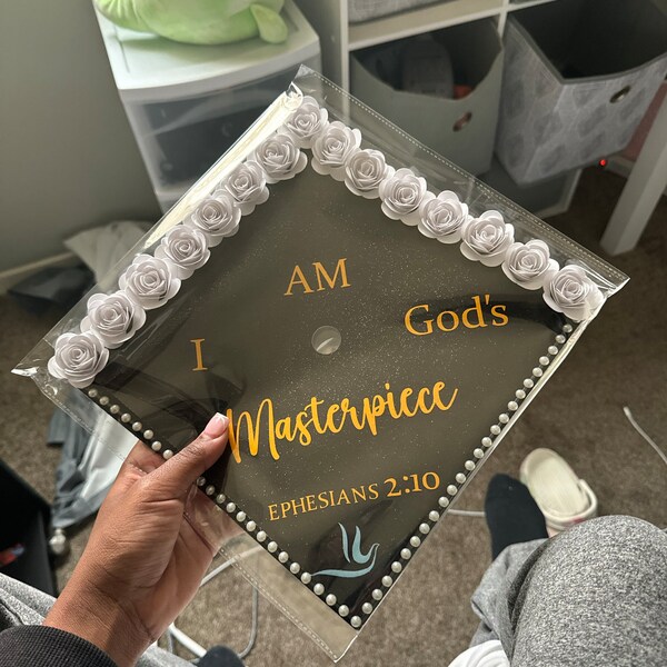 Custom Graduation Cap Topper, Grad Cap Topper, Gold Butterfly and Red ...