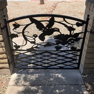 Ornamental Wrought Iron Garden Fence Entrance Gate Hummingbird - Etsy