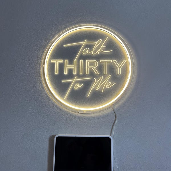 Talk Thirty to Me Neon Sign, 30th Birthday Decorations, Neon Sign ...