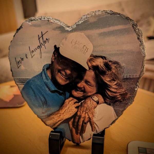 PHOTO SLATE HEART Shape Rock Personalised Photo Gift - Etsy