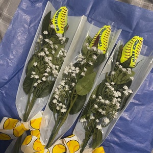 Softball Roses Arrangement Softball Flowers Bouquet Softball Gifts ...
