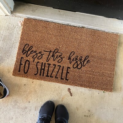 Doormat Bless This Hizzle Fo'shizzle Funny Doormat Cute Snoop Welcome ...