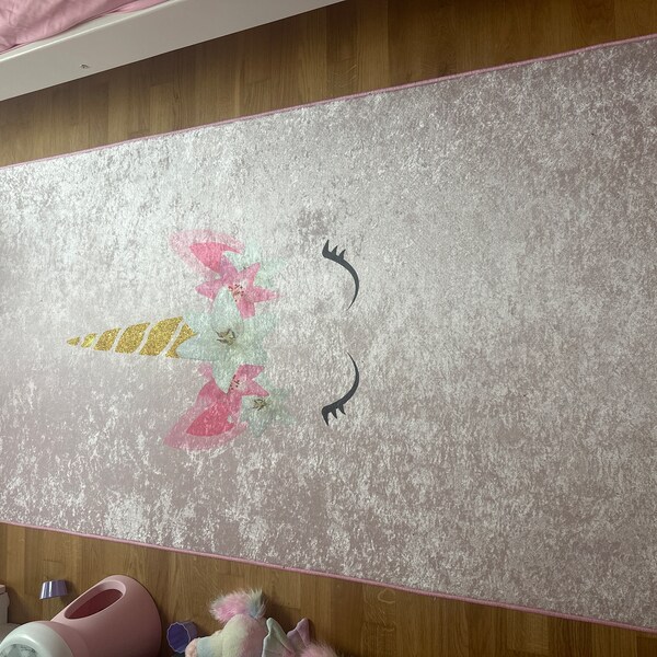Rectangle Pink Unicorn Kids Rug|bestselling Girls Rugs|anti-slip Girls ...