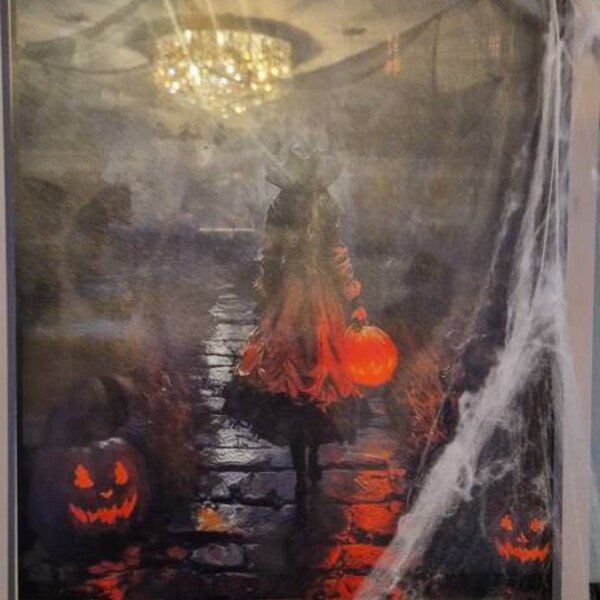 Halloween on a Moonlit Fall Night, Vintage Poster, Art Poster Print ...