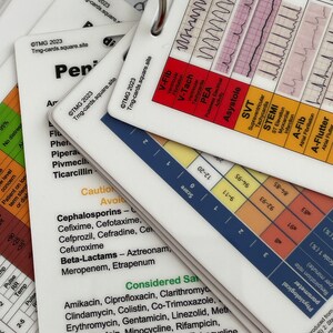 Set of 10 Healthcare, Nursing, Medical Educational Pocket Cards ...