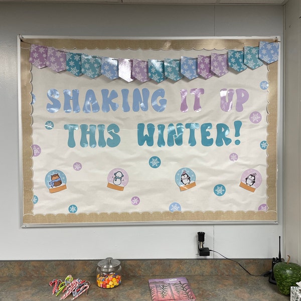 Retro Winter Wonderland Snow Globe Bulletin Board (digital Download) - Etsy