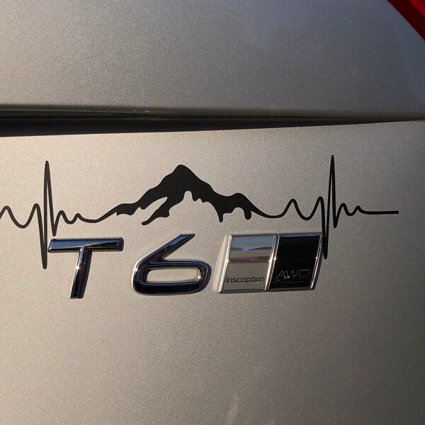 Mountain Pulse Vinyl Decal - Vinyl Sticker, Car Window Decal, Hiking ...